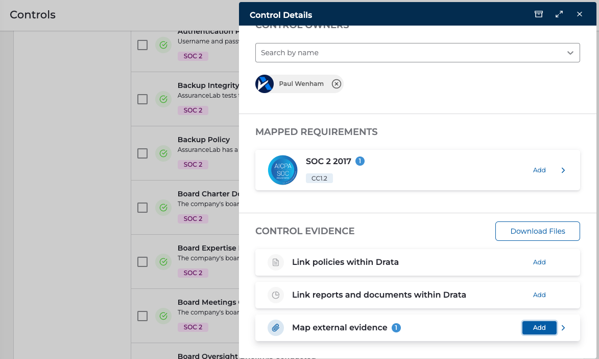 Document uploads to Drata